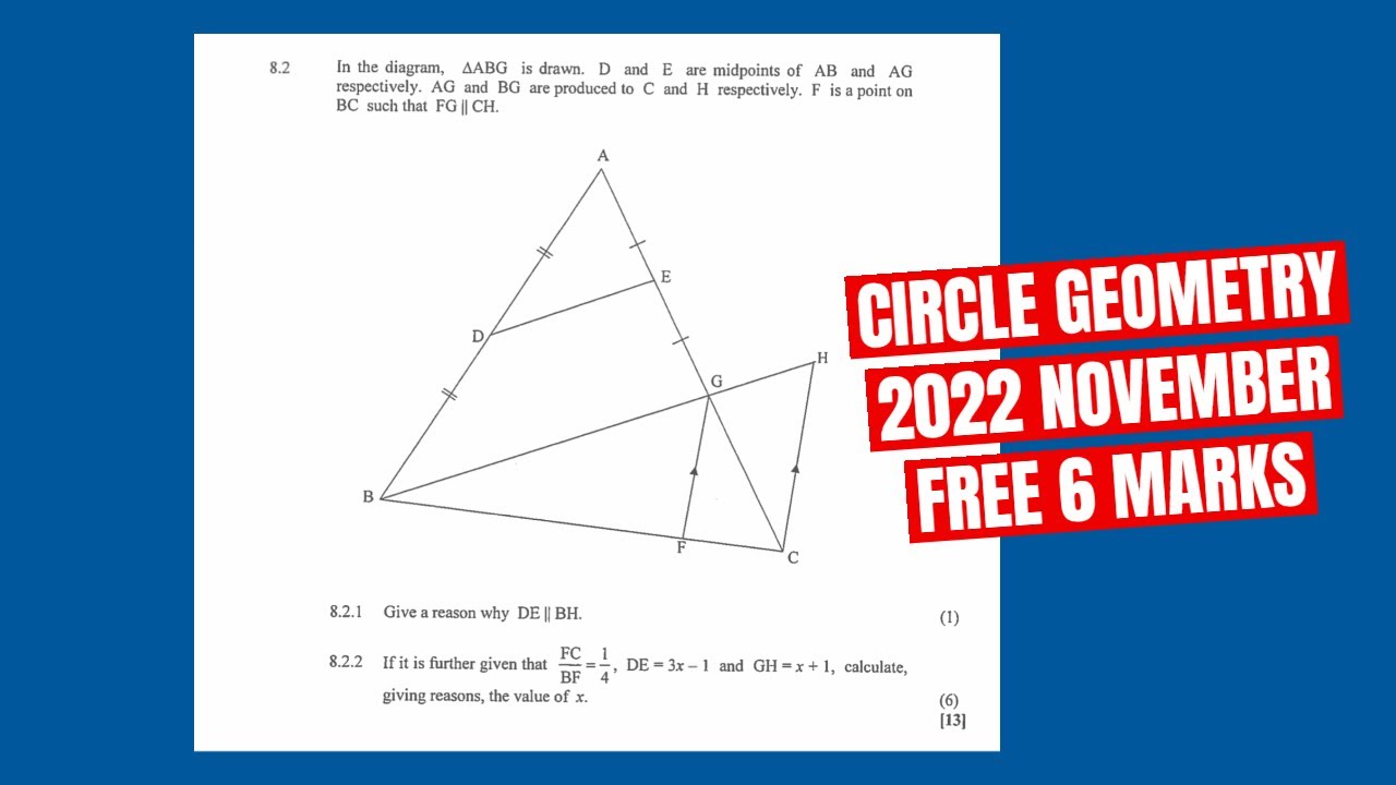 November 2022 | Circle Geometry Grade 12 Maths P2 | 7 Marks For Free ...