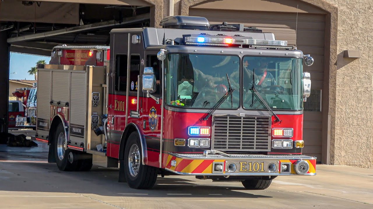 AFMA. Engine 101 & Medic 101 Responding - YouTube