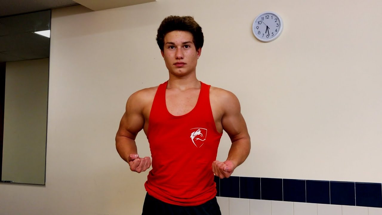 Chest & Shoulder Workout w/ 15 Year Old Bodybuilder Anthony Mantello ...