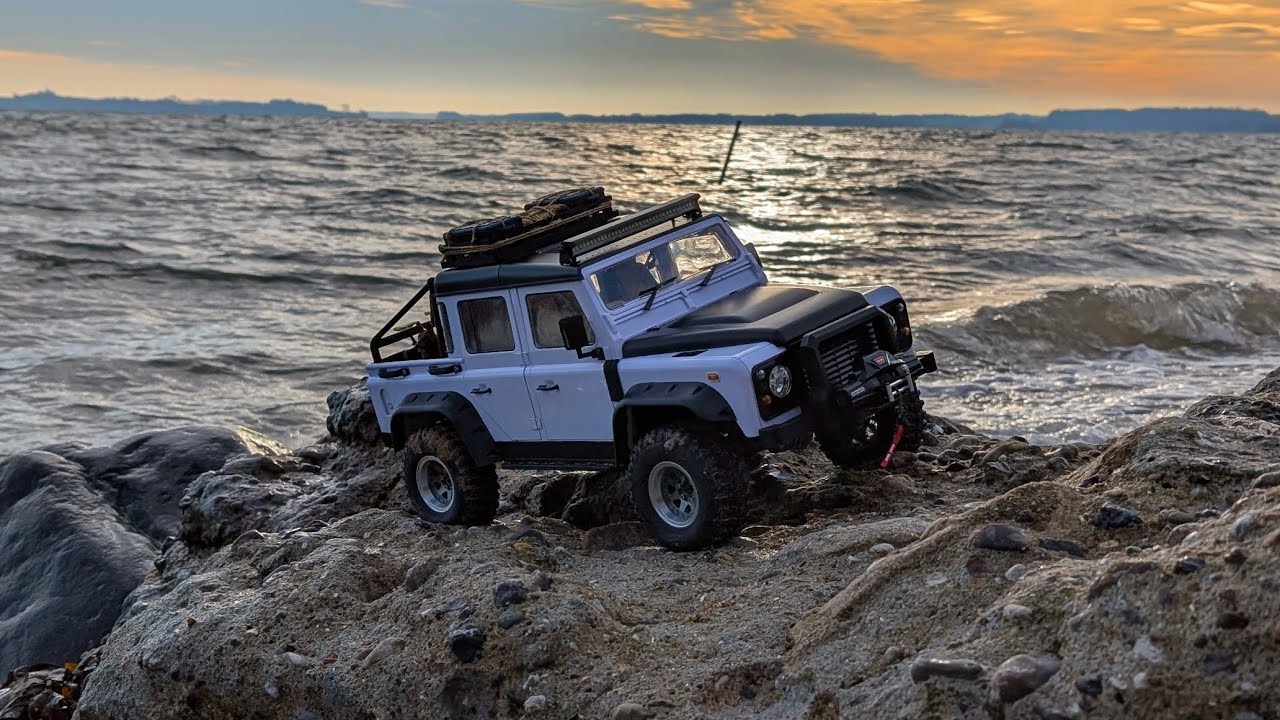 TRX4 Defender D110 Hardbody (first drive) Beach & Forest Trail - YouTube