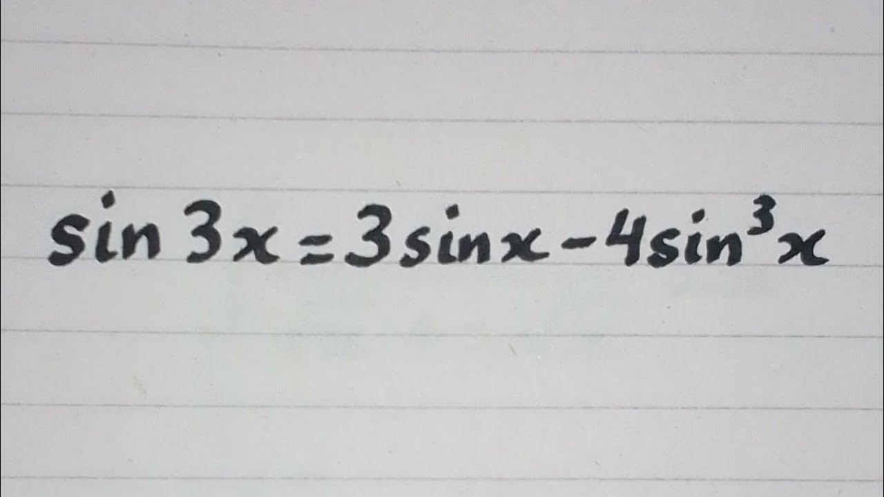 Sin3x 3sinx 4sin 3x Trigonometric Identity YouTube