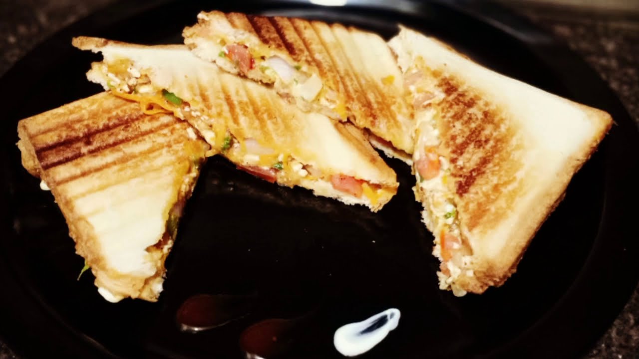 Paneer sandwich//paneer stuffed sandwich //How to make grilled paneer ...