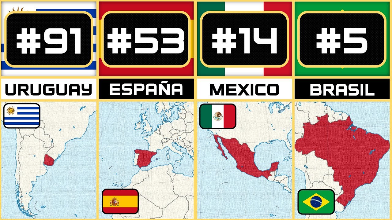 RANKING: Los PAÍSES y Territorios mas grandes del MUNDO por SUPERFICIE ...