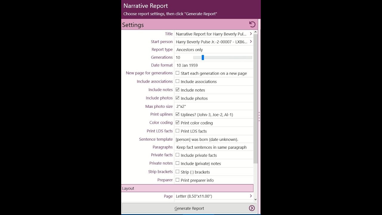 RootsMagic 9 -- How to create a RootsMagic ancestry report for the ...