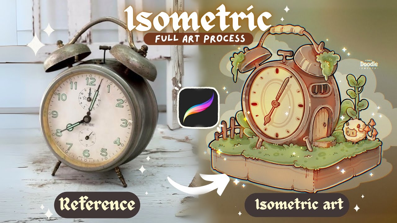 How to draw cute Isometric art in Procreate ( for beginners ) - YouTube