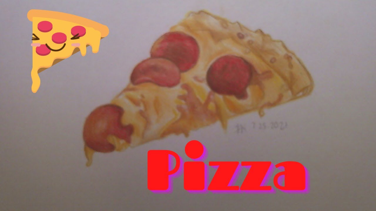 Realistic Pizza Drawing | JelloLuck - YouTube