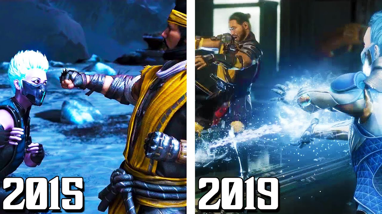 Frost Attacking Scorpion Twice Comparison! (2015-2019) | Mortal Kombat ...