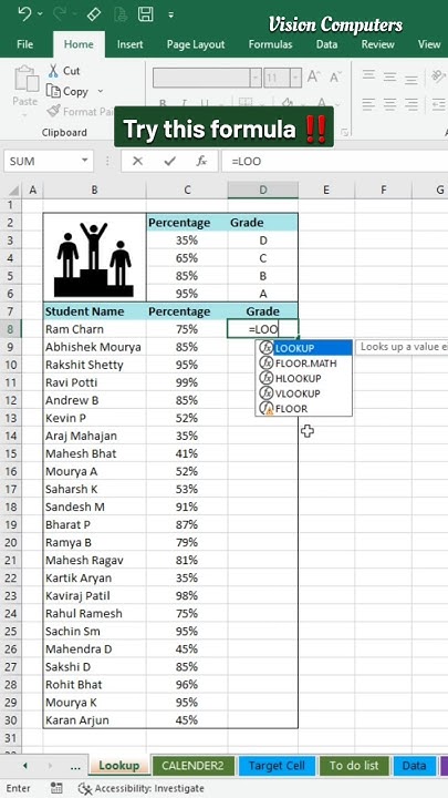 Try this Excel trick || Easy lookup formula in Ms Excel 😍🔥 #Excel #msexcel #spreadsheets # ...