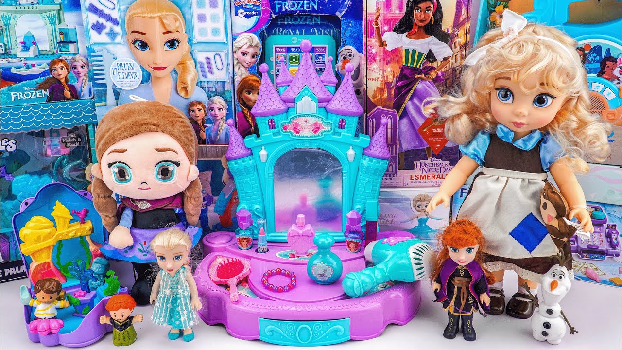 Unboxing Disney Frozen Toys | Princess Elsa's Makeup and Royal Fashion ...
