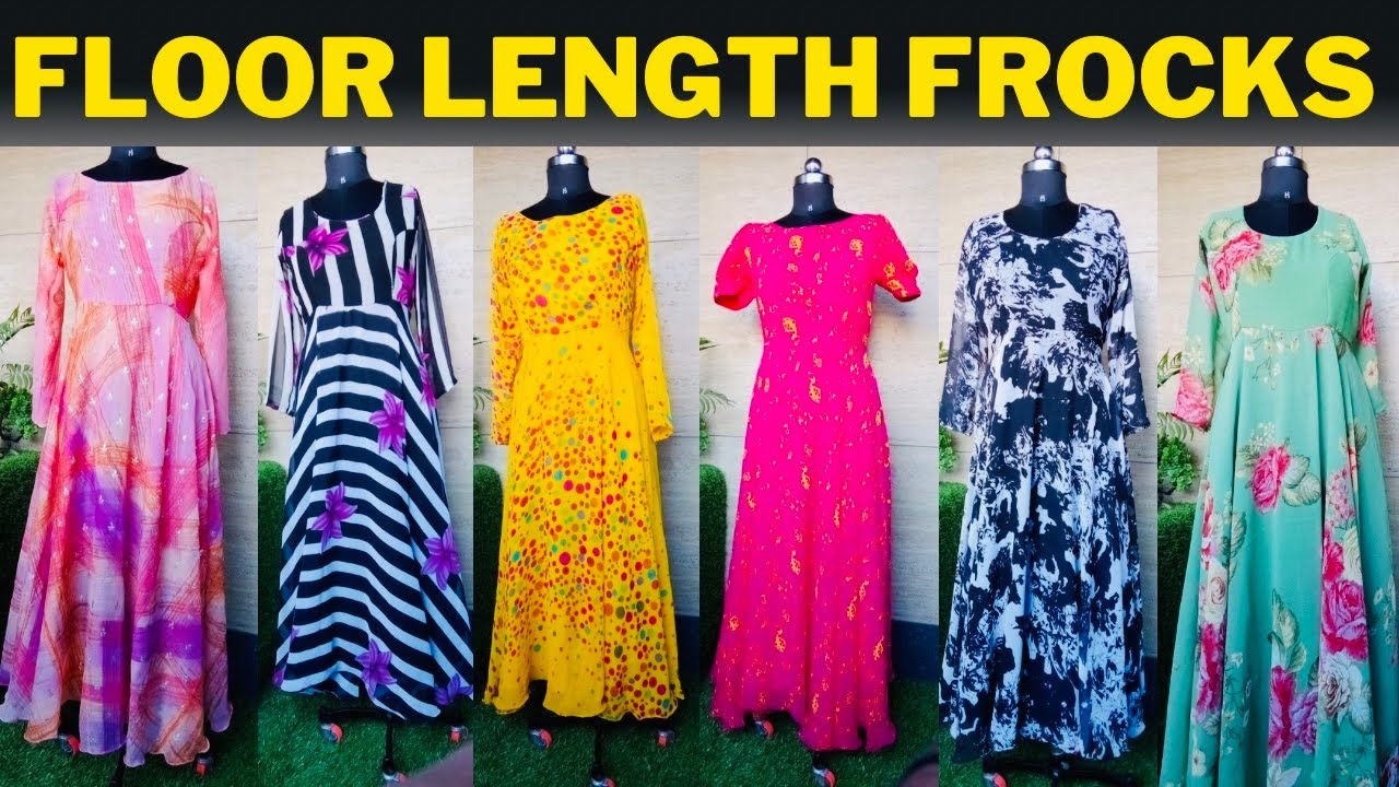 Floor length long frocks Georgette - YouTube
