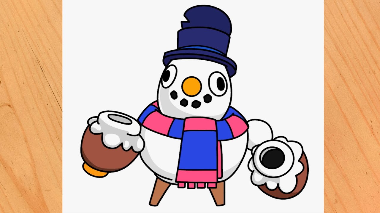 How to draw Snowman TICK from Brawl Stars - YouTube