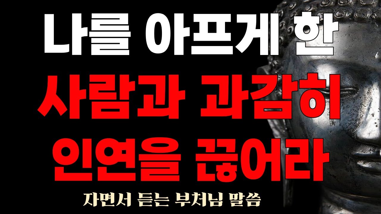 나를 아프게 한 사람과 과감히 인연을 끊어라 독하게 살아라 어차피 인생은 혼자다 고독하라 자면서 듣는 부처님 말씀