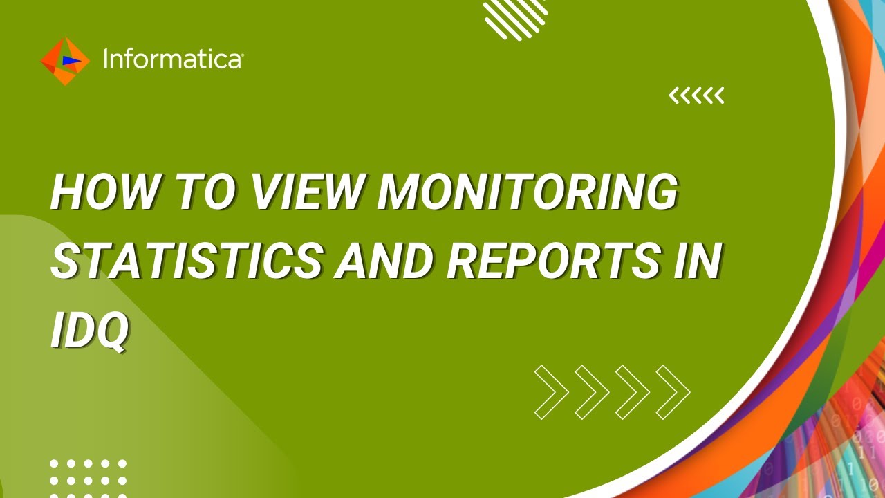 How to View Monitoring Statistics and Reports in IDQ - YouTube