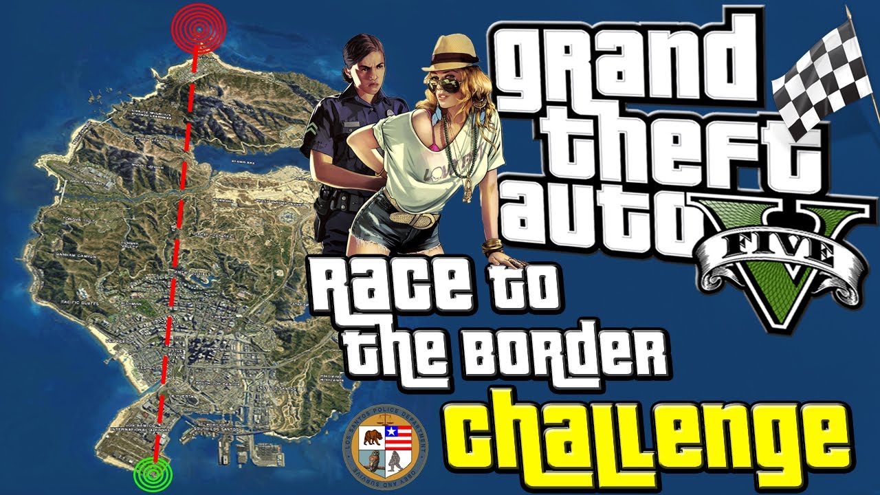 GTA V Challenges! | 5* Police | Race to the Border | Simply ...
