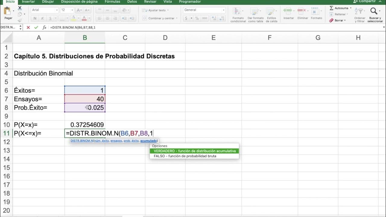 28. Distribución Binomial. Calculadora en Excel - YouTube