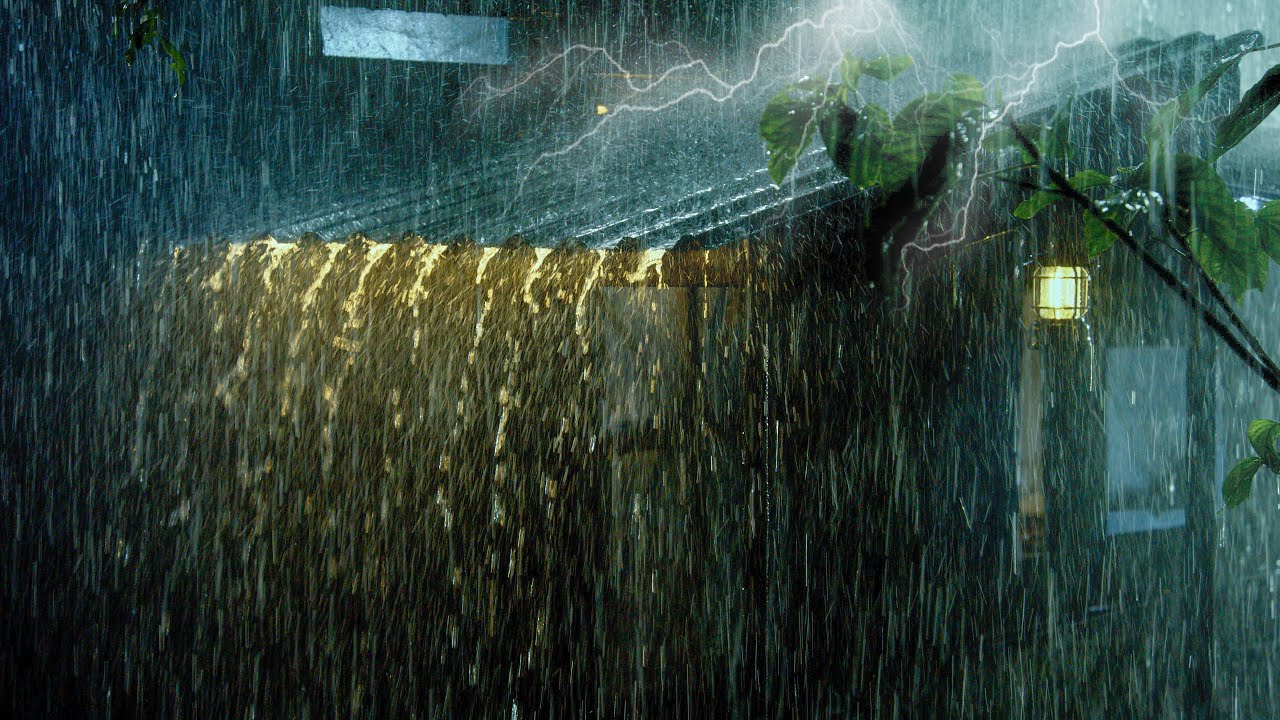 Relaxing Rain Sounds for Sleeping, Studying | Real Heavy Rain on Roof ...