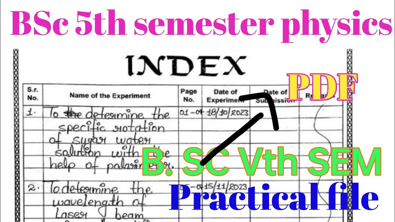 BSc 5th semester physics file // BSc physics file 5th semester MJPRU ...