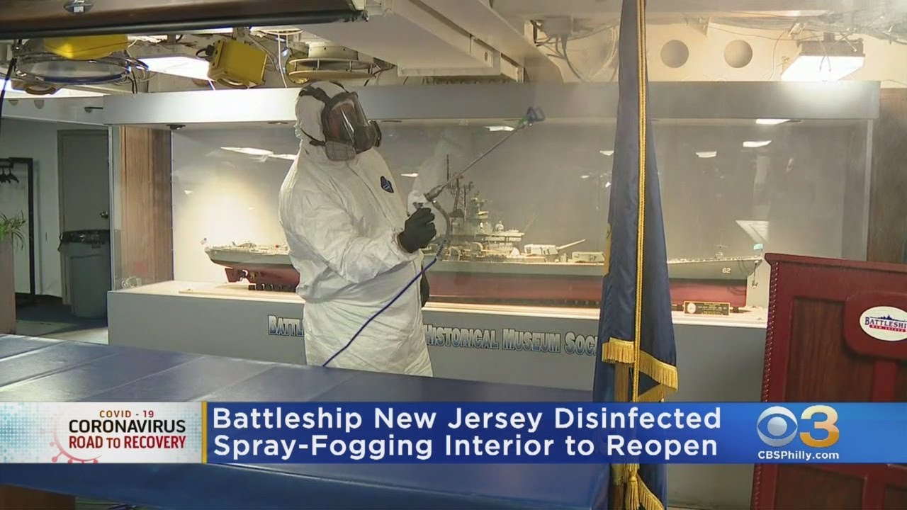 Battleship New Jersey Crews Use Spray-Fogging Method To Disinfect ...
