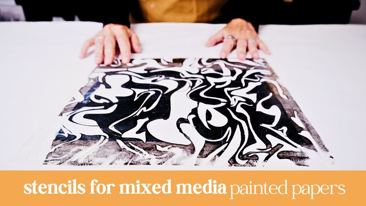 Using Stencils in Mixed Media Paper Painting - YouTube
