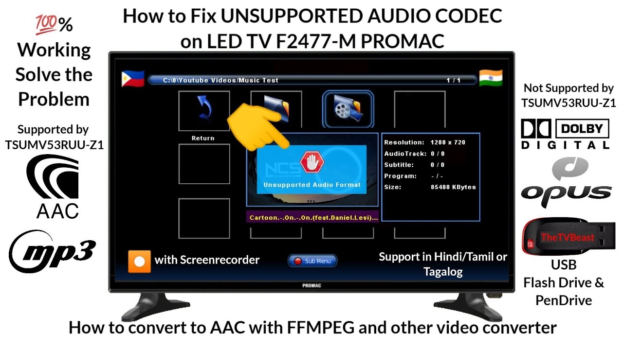 How To Solve The Unsupported Audio Format Problem LED TV USB In Hindi how-to-solve-the-unsupported-audio-format-problem-led-tv-usb-in-hindi