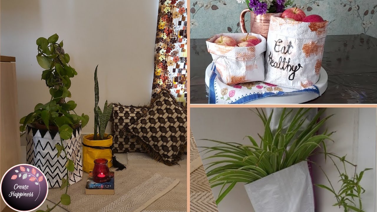 DIY: Organisers and Baskets from plastic rice bags||Best out of Waste ...