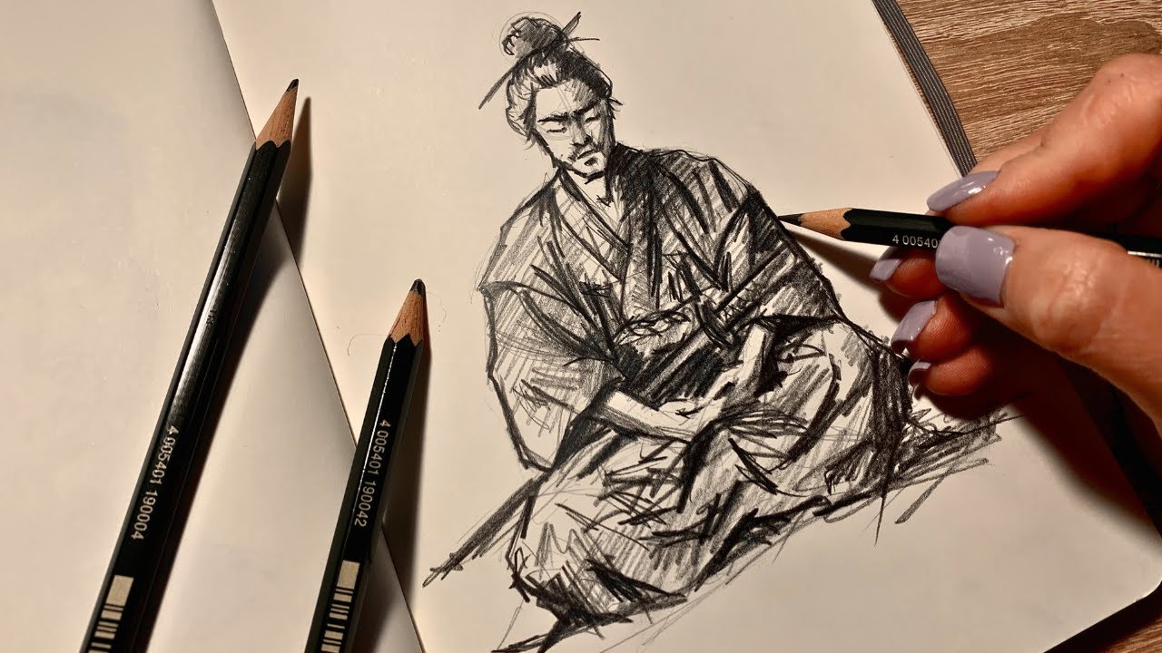 How to Draw a Samurai in 10 Minutes: Quick Sketch - YouTube