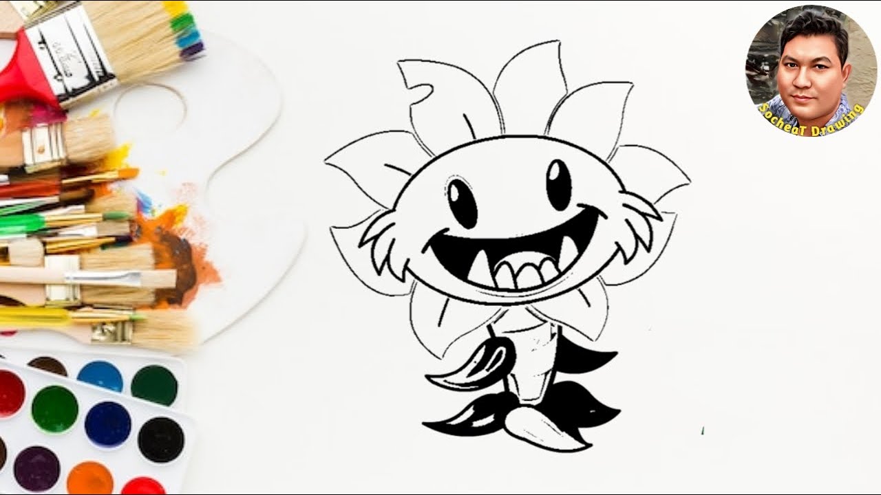 How to draw Primal Sunflower - Plants vs Zombies 2 pvz - YouTube