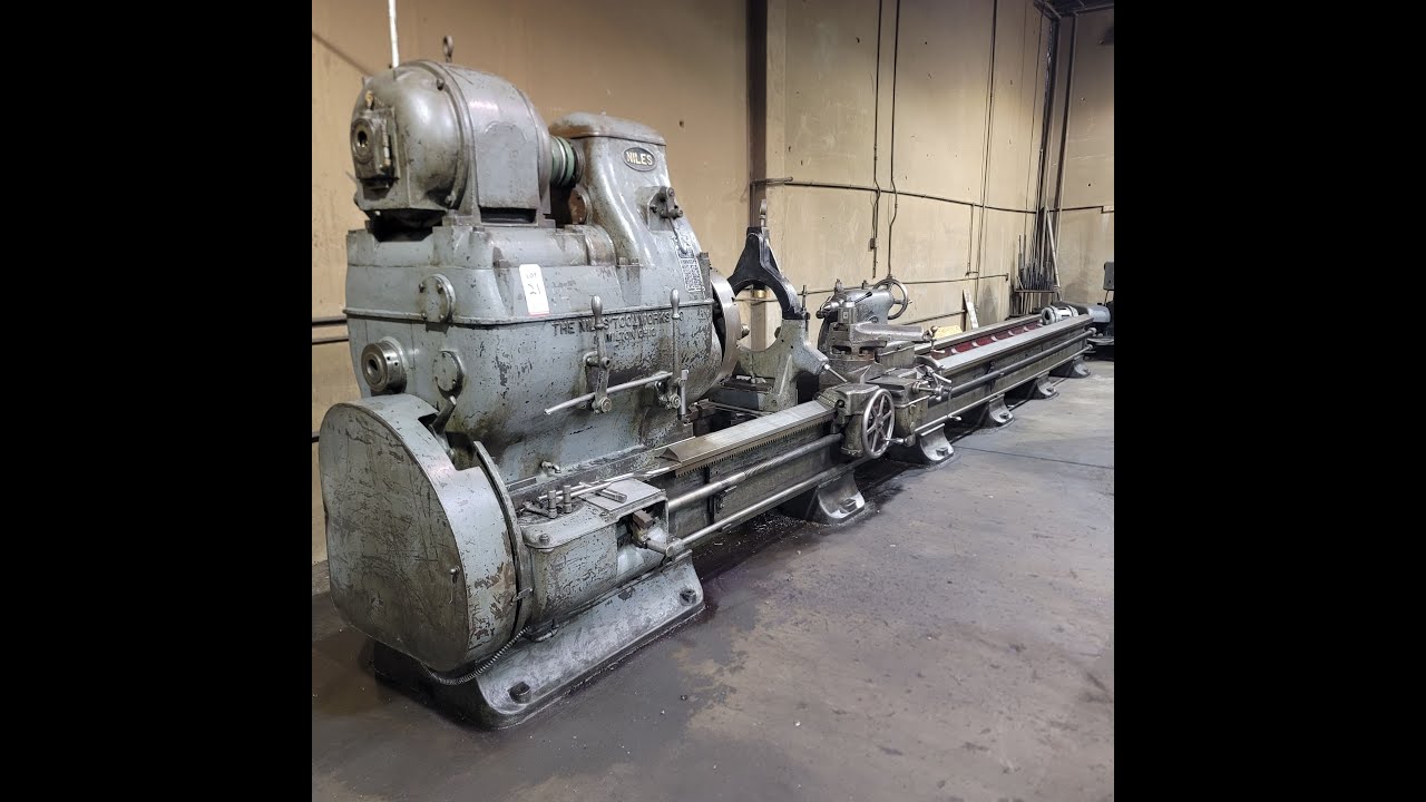 LOT 21: NILES 24' BED LATHE, 25 HP, 40" SWING, 30" 4-JAW CHUCK ...
