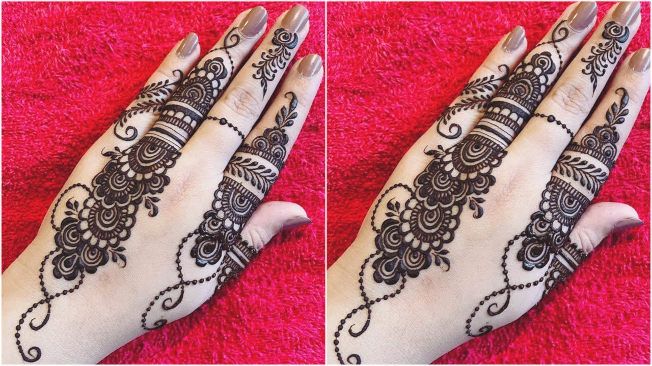 beautiful stylish fingers mehndi design for back hand || fingers mehndi ...