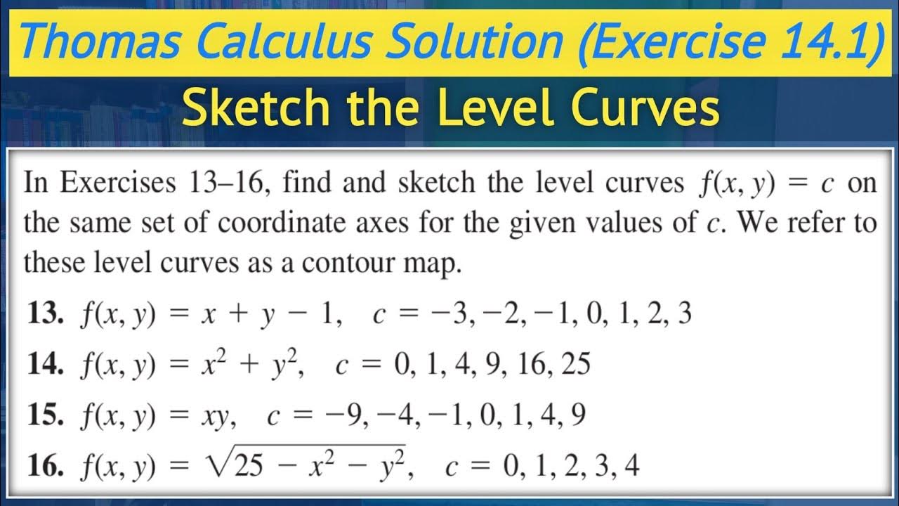 Thomas calculus exercise 14.1 Q13 to Q16 | Level curve sketching urdu || Lec 4 - YouTube