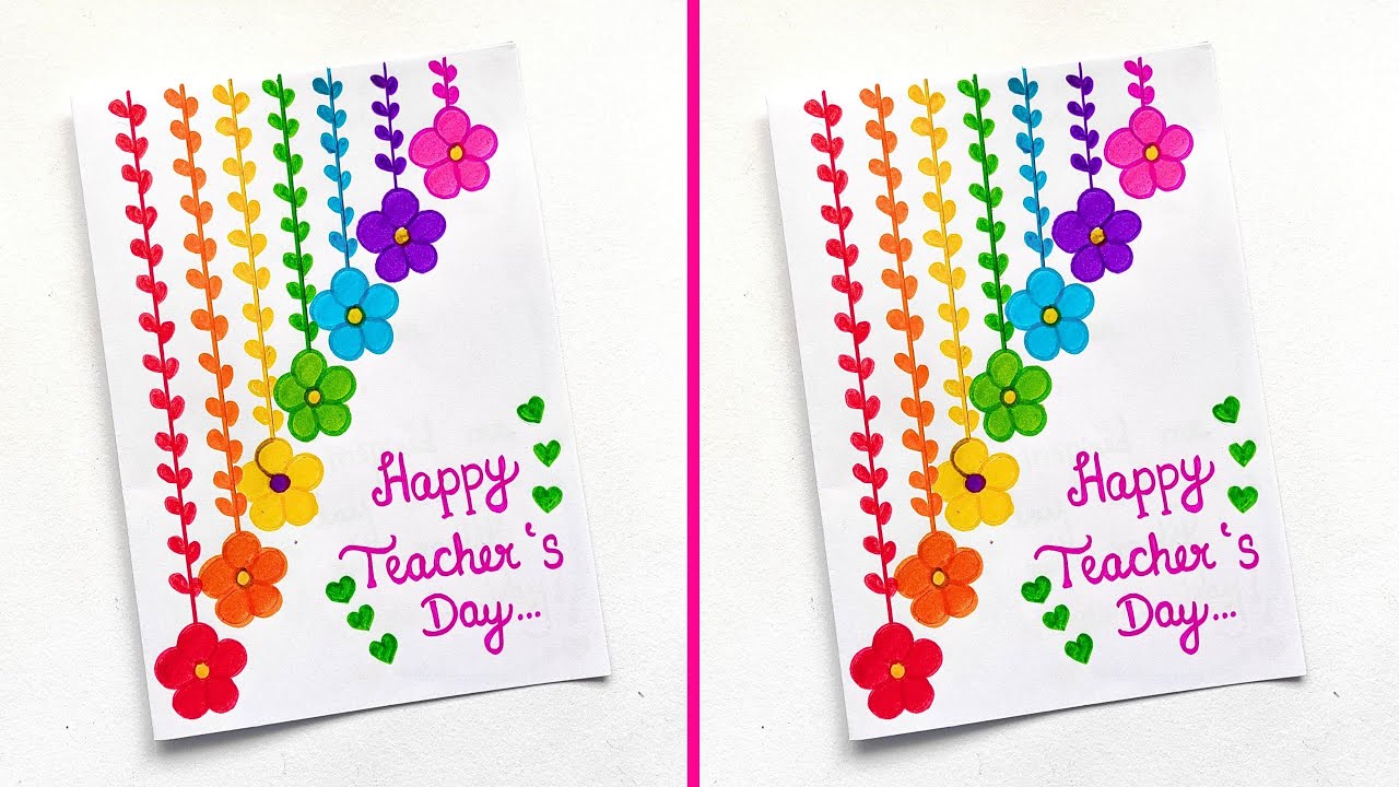 Teachers day card from white Paper | Teachers day Greeting Card ...