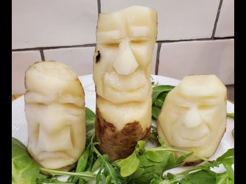 How to Carve a Potato Face - YouTube