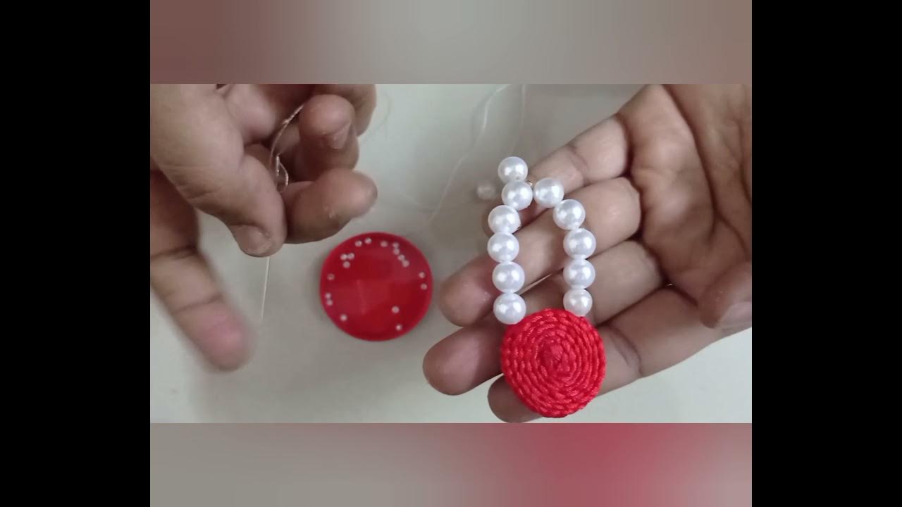 How to make silk thread earrings using pearls | diy | Silk jwellary ...
