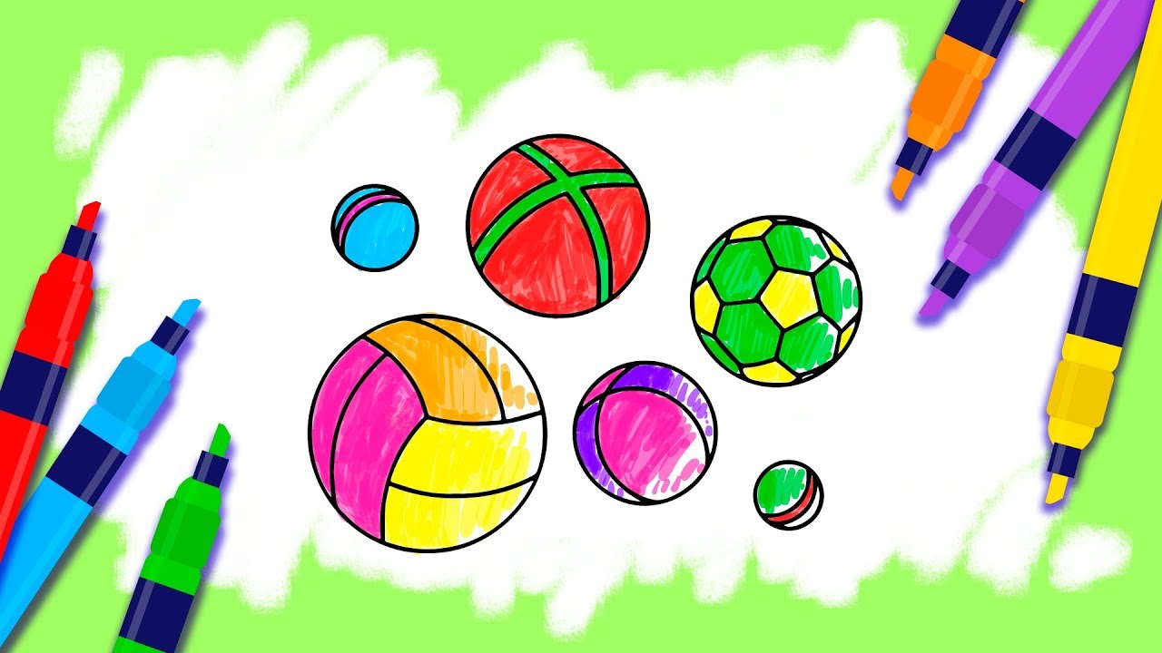 How to Paint Balls Art Сolours for kids with Colored Markers - YouTube