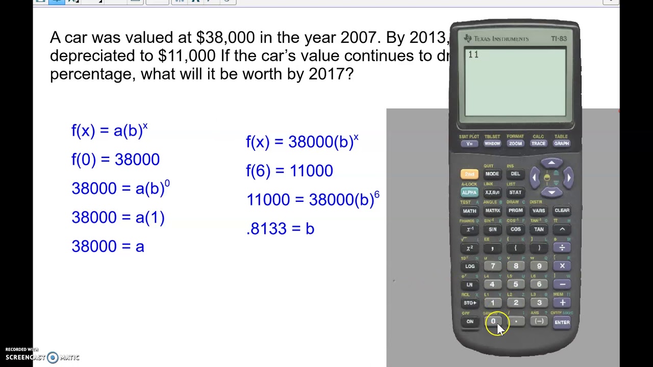 Exponential Functions - Depreciation Example - YouTube