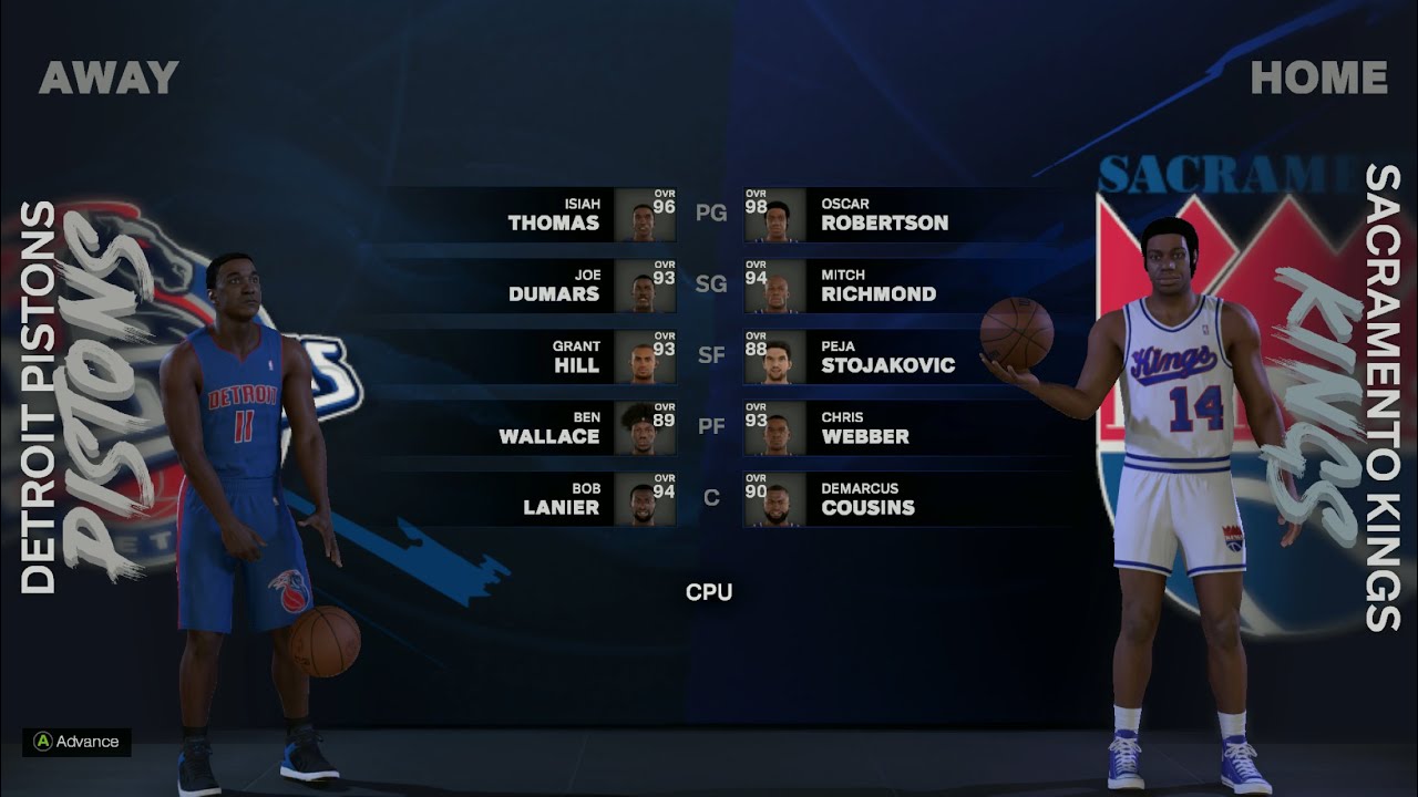 NBA 2K25 - Detroit Pistons @ Sacramento Kings - All-Time Teams Season ...