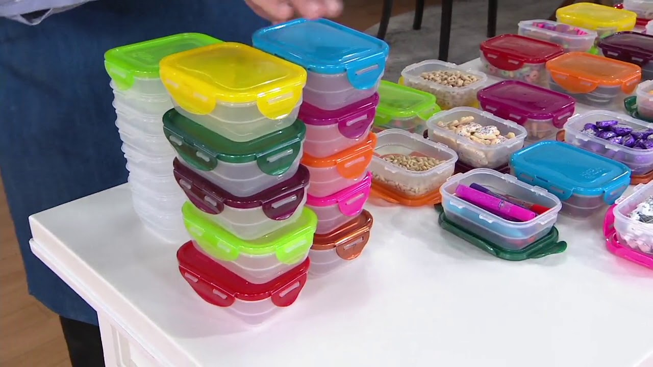LocknLock Set of 10 Multi-Color Mini Rectangle Storage Set on QVC - YouTube