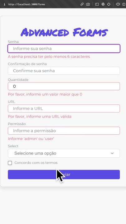 Como validar campos complexos no ReactJS #shorts - YouTube