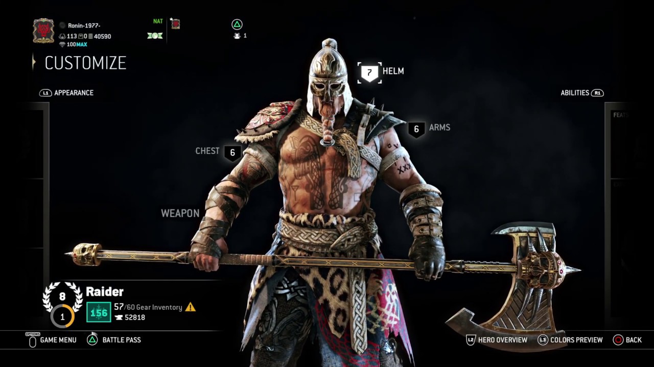 For Honor Raider 1 Legendary armor set Ljot´s Fortitude - YouTube