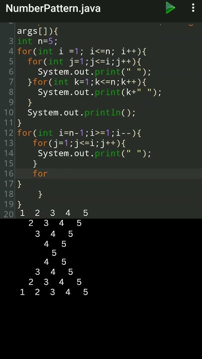 Numbers Pattern Java Programing Javapattern Coding Javaprogramming Cpattern Youtube