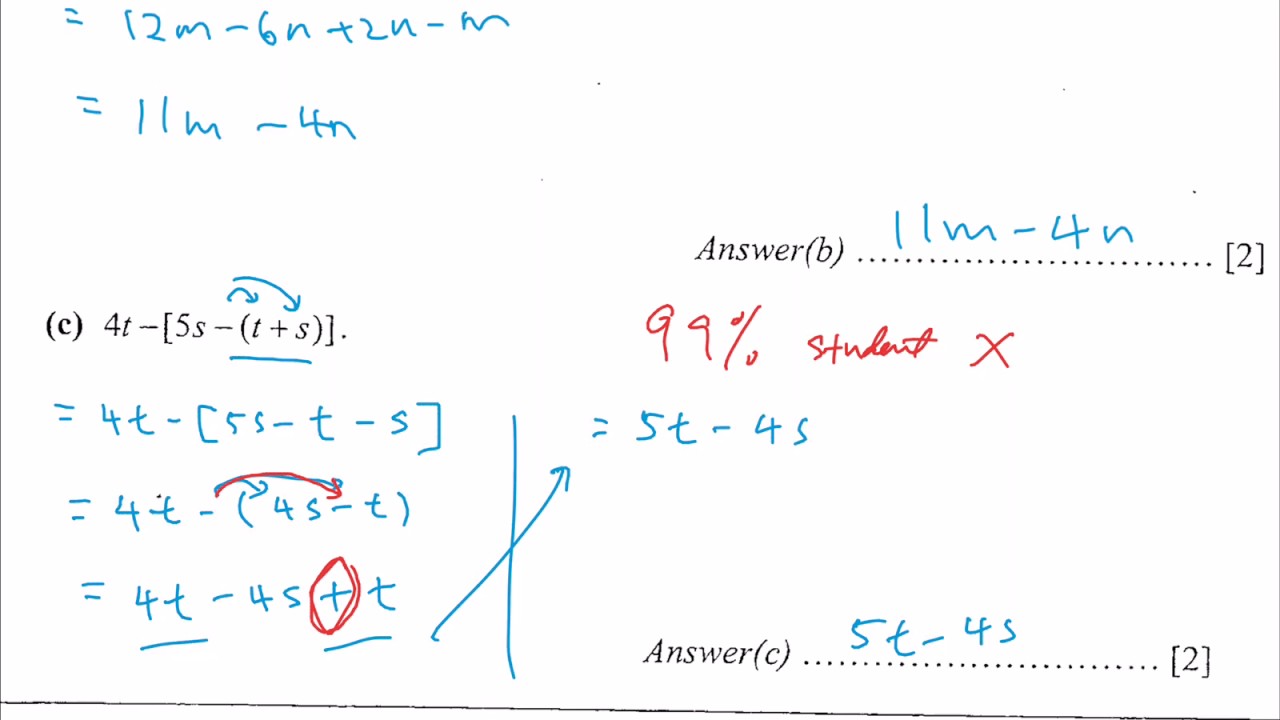 sec 1 math - mid year paper practice how to do all the algebra ...