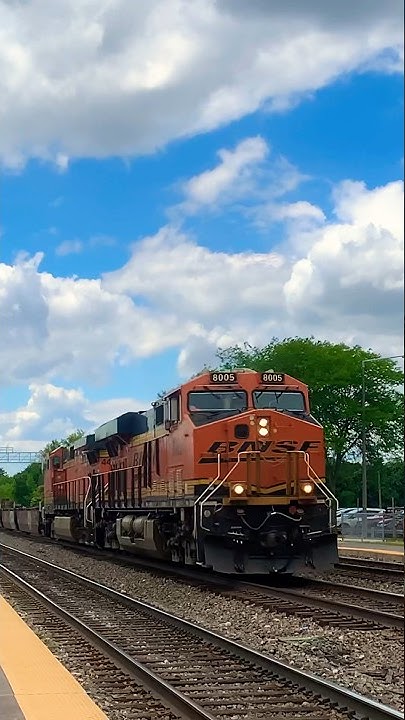 BNSF Baretable train with a KCSM loco trailing! - YouTube