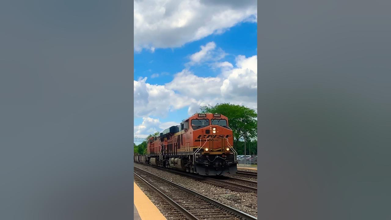 BNSF Baretable train with a KCSM loco trailing! - YouTube
