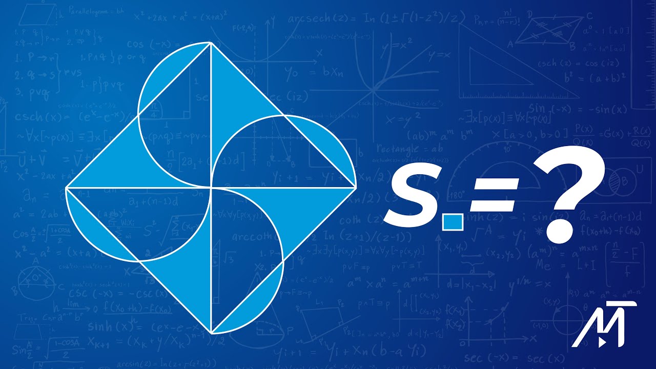 Find the area of the blue region from the figure shown (GEOMETRY ...