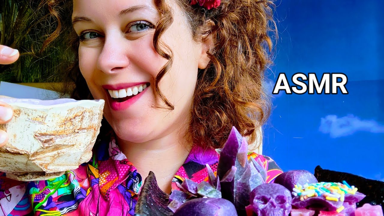 ASMR - Eating Crunchy Crystal Candy & Drinking Matcha with You - YouTube