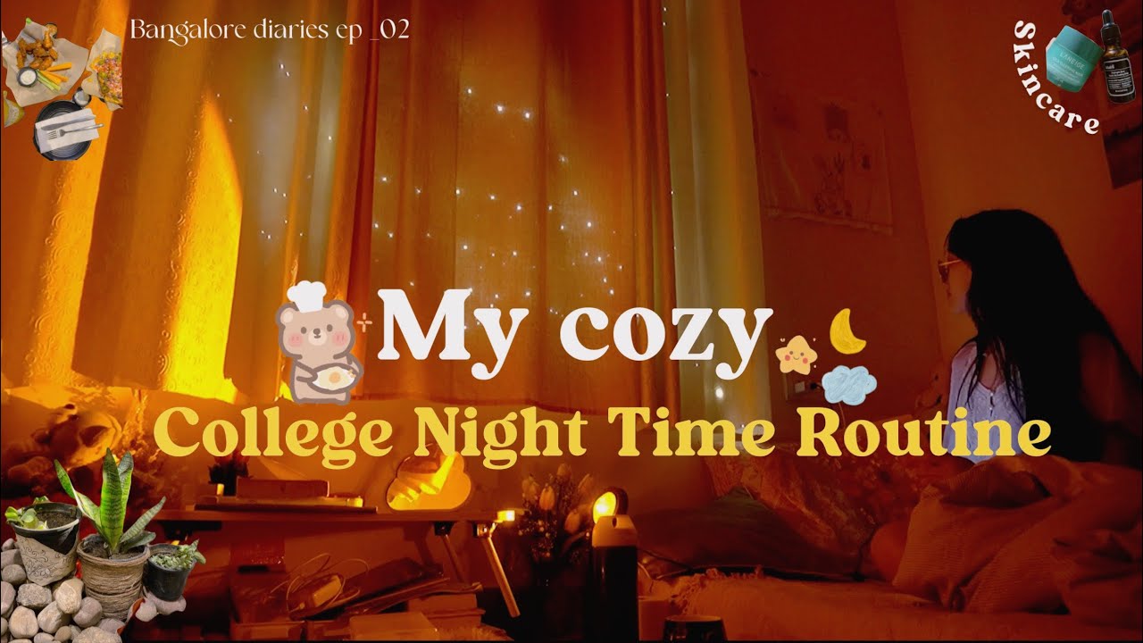 College Night Time Routine | skincare | friends | dinner | study - YouTube