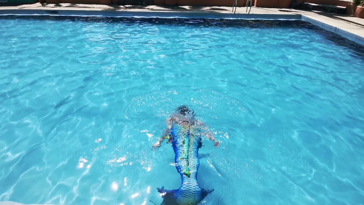 First time on a Hybrid Mermaid Tail - YouTube