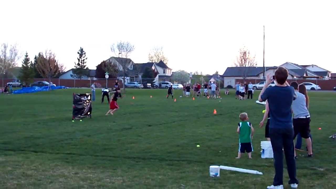 The NXT Youth Church Games, Gladiator Tennis ball Gun Game - YouTube