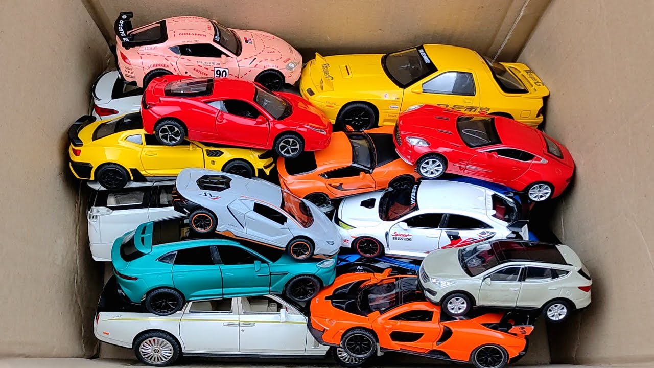 Box Full of Model Cars -Mazda Mx5, Koenigesgg Jesko, Lamborghini Scv12 ...