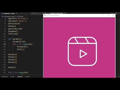 Draw Instagram Reels |Full python code||#Pythonturtle - YouTube